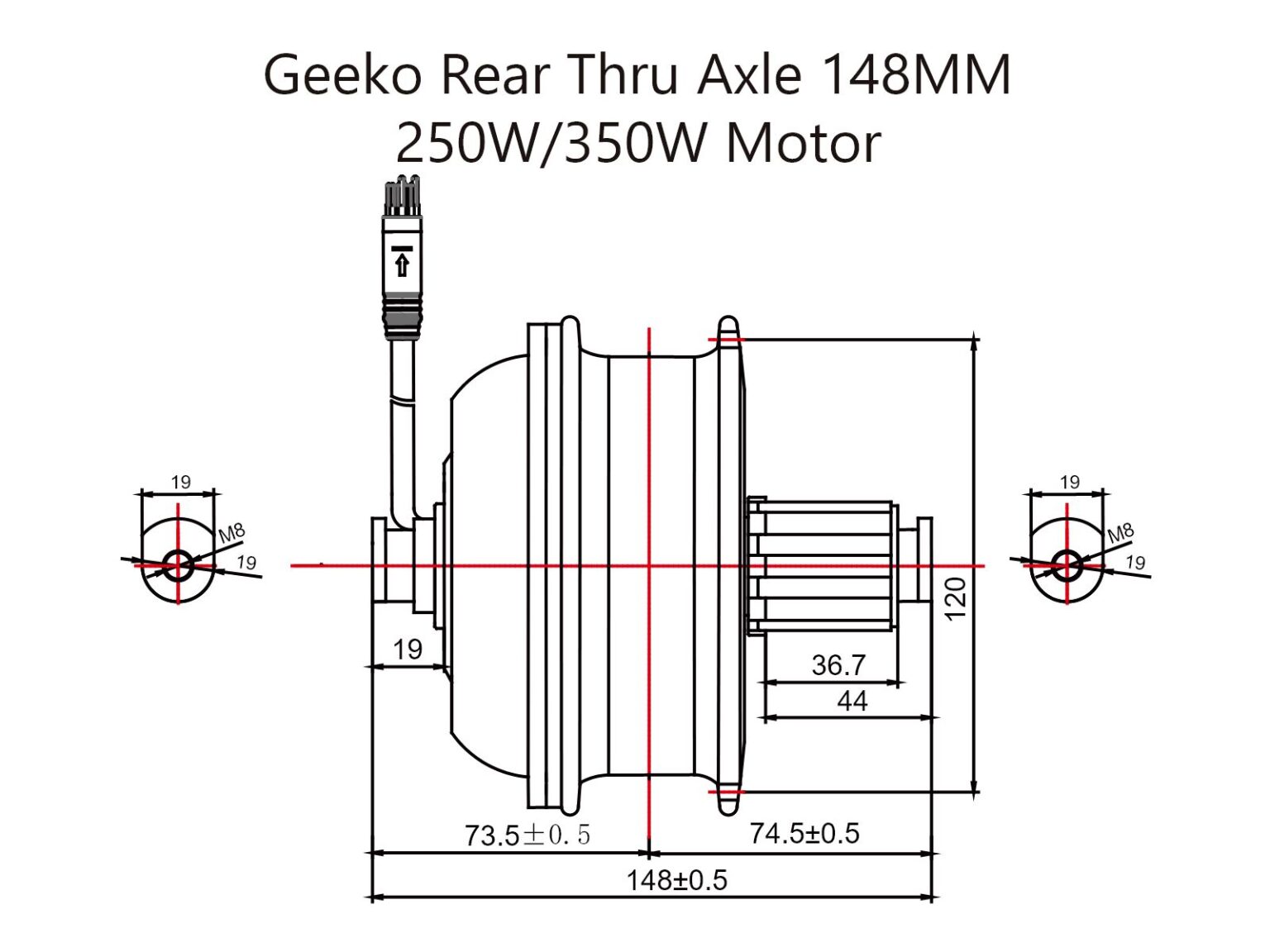 Geeko Rear Thru Axle - Turn Your Thru Axle Bike into an e-Bike - 100g.tech